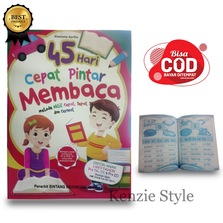 Buku 45 Hari Cepat Pintar Membaca / Panduan Belajar Untuk Anak PAUD TK ...