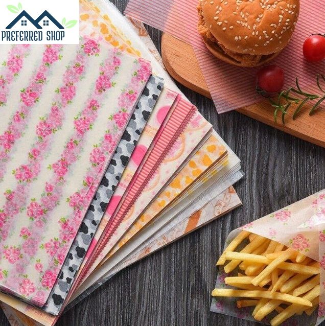 Preferred Shop 50pcs Wax Paper Food Wrapper Food Grade Grease Food ...