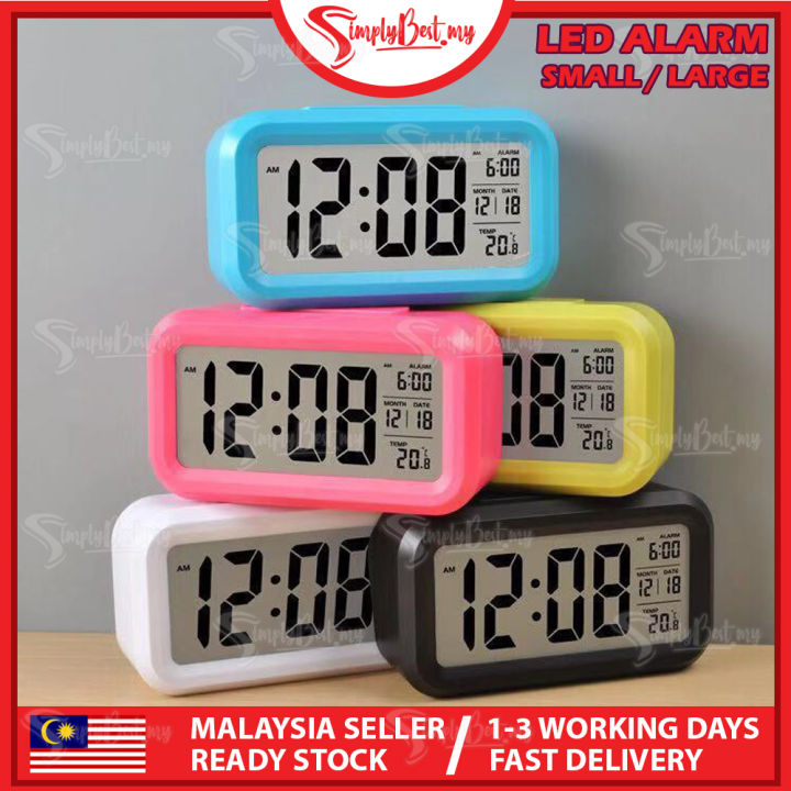 SIMPLYBEST LCD Digital Alarm Clock with LED Date and Temperature Night ...