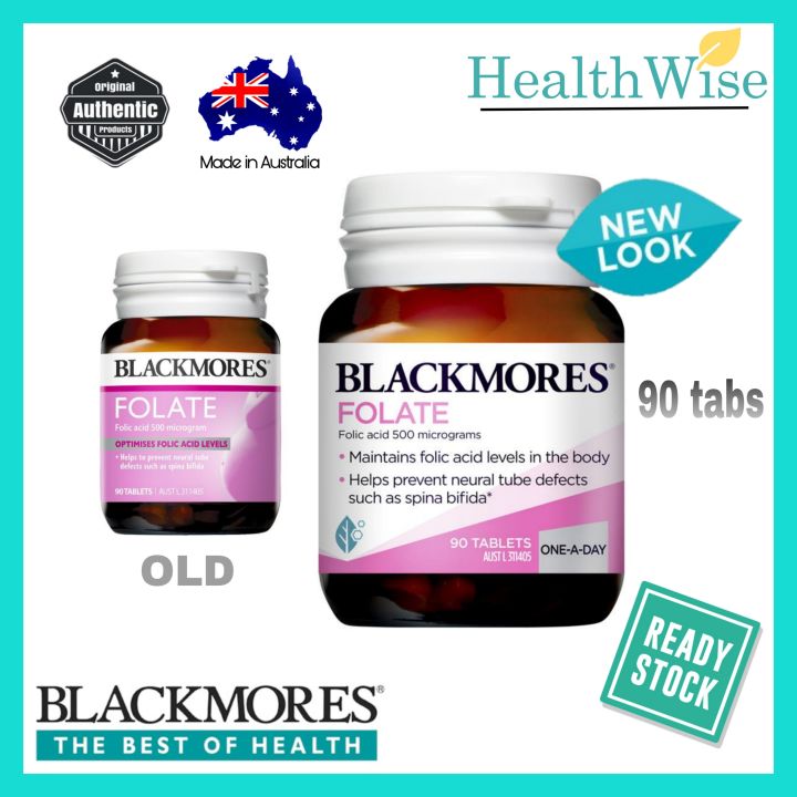 (Made in Australia) Blackmores Folate Folic Acid 500mcg Tablets 90s Pre ...