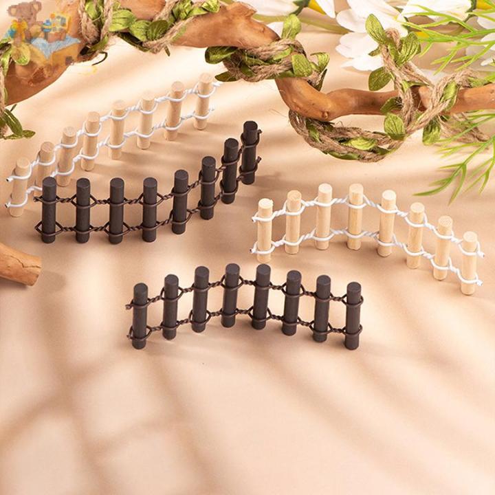 FRISTOY Microlandscape Log Fence Home Accessories Small Fence Wooden ...