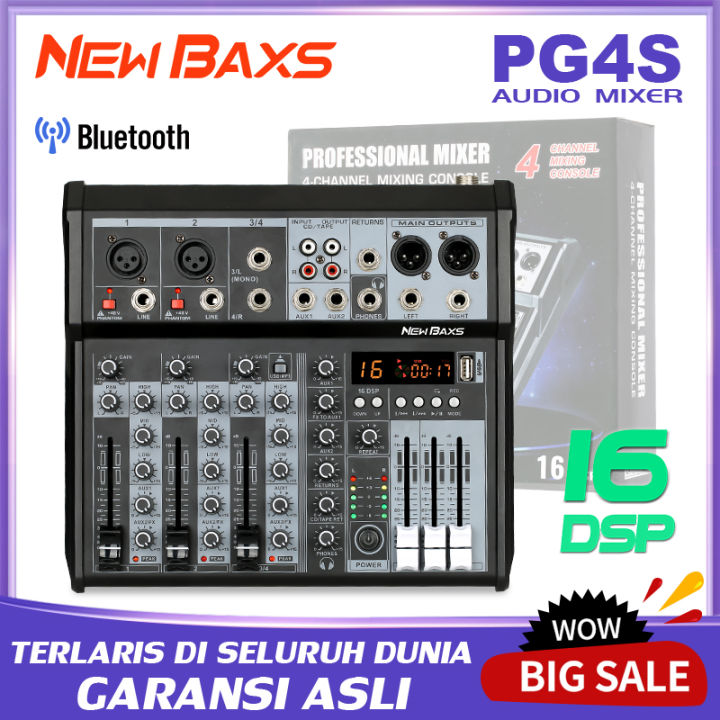 NEW BAXS PG4S 16DSP mixer profesional 4/6 channel dukungan bluetooth ...