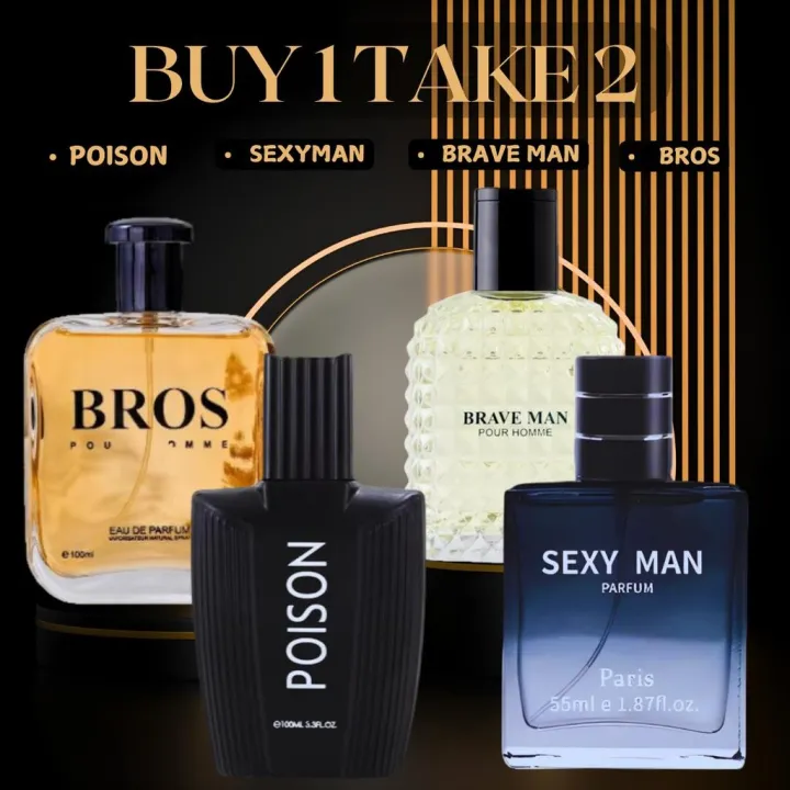 (BUY 1 TAKE 1)BROS PERFUME BRAVE MAN SEXY MAN POISON MENS LUXURY ...