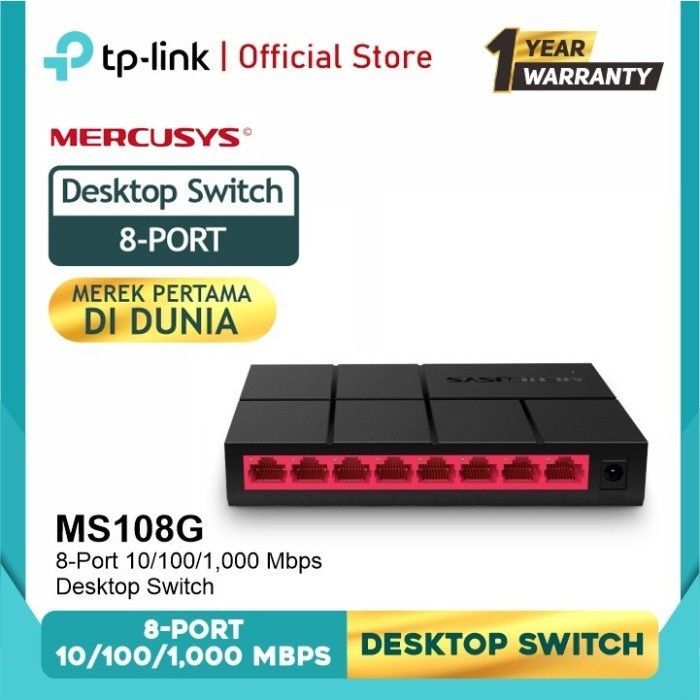 Mercusys MS108G 8-Port 10/100/1000 Mbps Desktop Switch | Lazada Indonesia