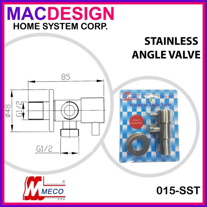 MECO 015 SST STAINLESS ANGLE VALVE HIGH QUALITY MACDESIGN HOME ...
