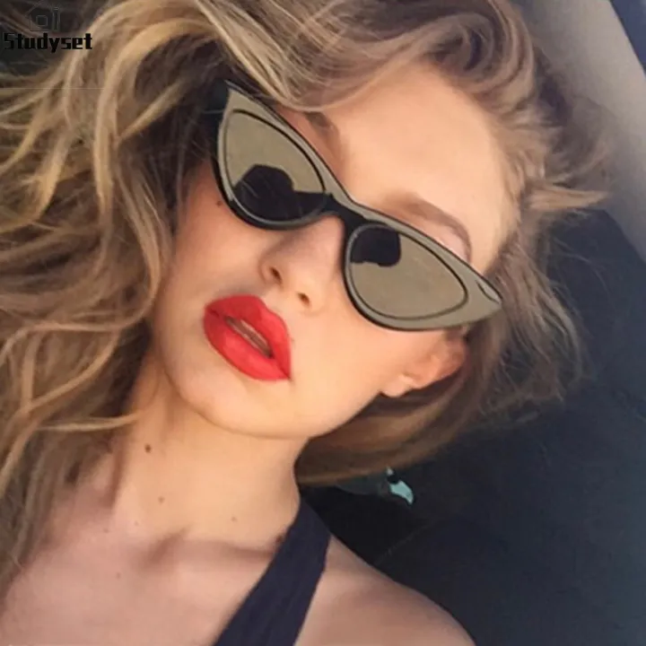 Retro Triangle Cat Eye Sunglasses UV400 Clean Vision Glasses Eyewear ...