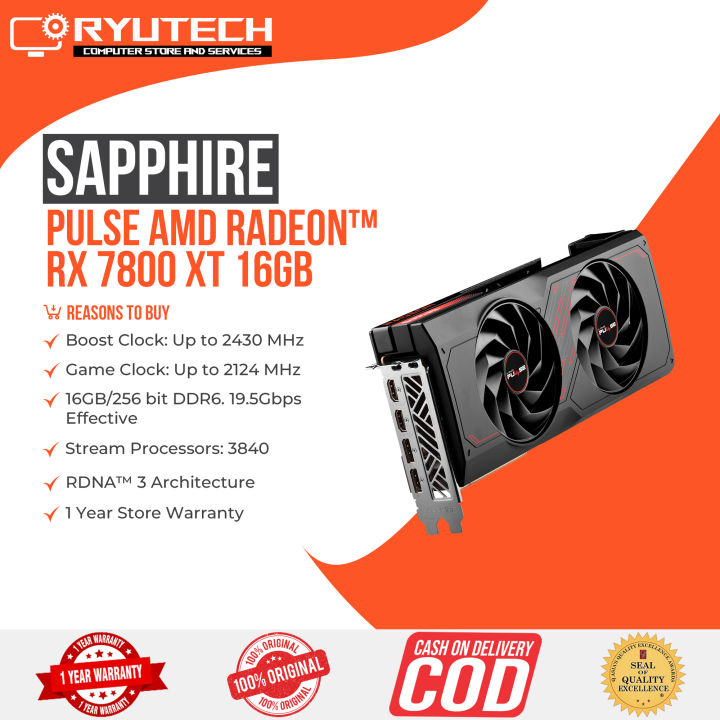 SAPPHIRE PULSE AMD RADEON RX 7800 XT 16GB | Lazada PH