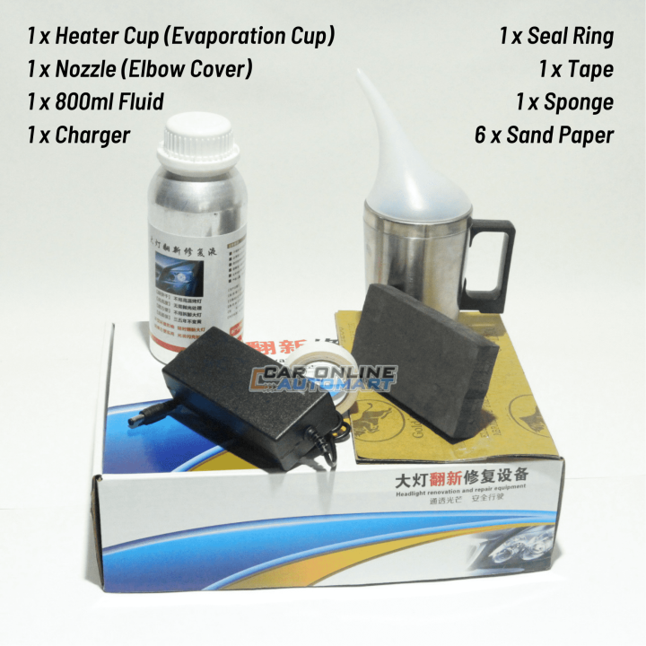 8IN1 Car Headlamp Restorer Set Headlight Repair Liquid Polish ...