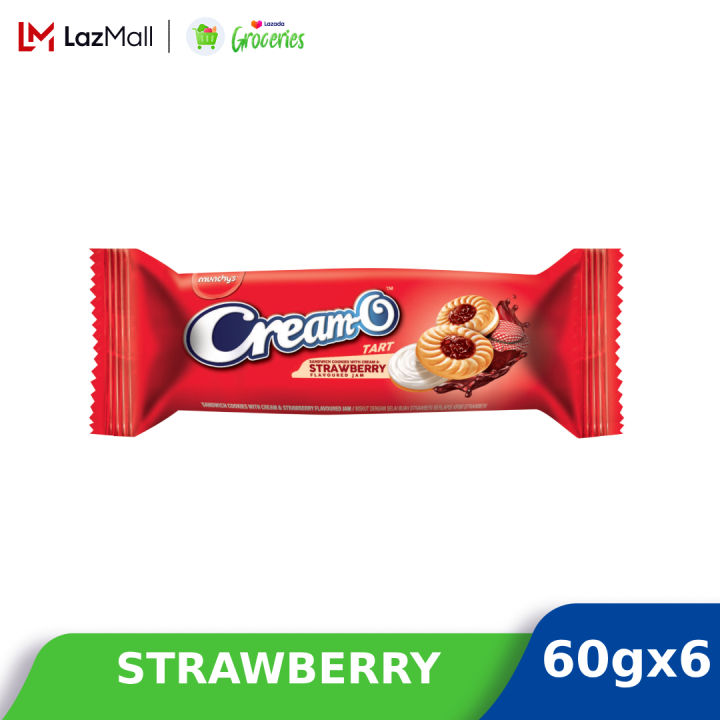 Munchy's Cream-O Tart Strawberry 60g x 6 | Lazada