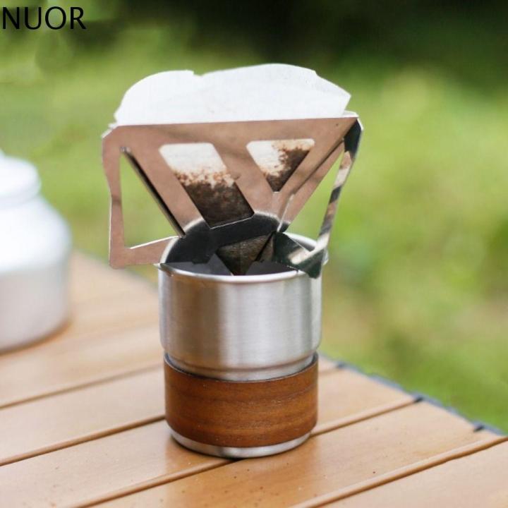 NUOR พับเก็บได้ ที่วางแก้วกาแฟ แบบพกพาได้ เหล็กไร้สนิม ชั้นกรองกาแฟ ทน ...