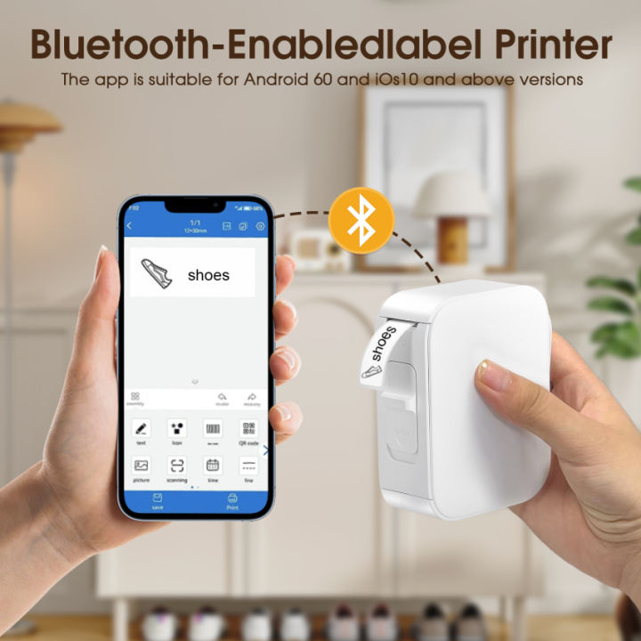 👍Handheld Sticker Label Printer👍Label Maker Machine with 1 Roll Label ...