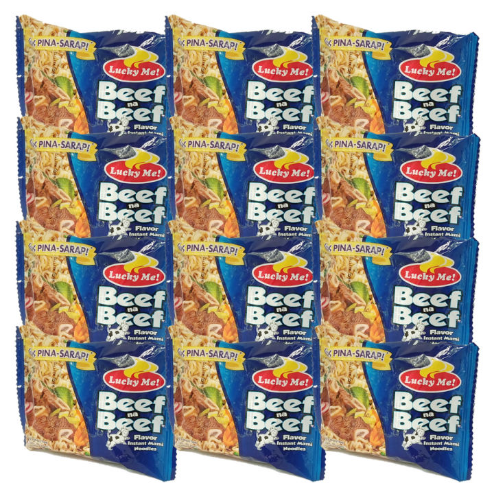 Lucky Me Instant Mami Beef Flavor, 50g x 12pcs. | Lazada PH