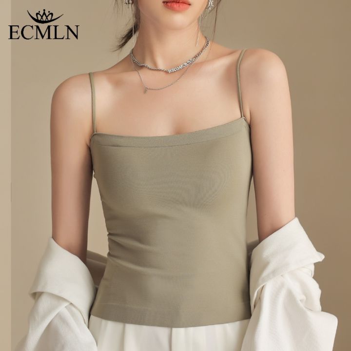 ECMLN Korean Style Women Padded Crop-Top Ice Silk Girls Sando Bra ...