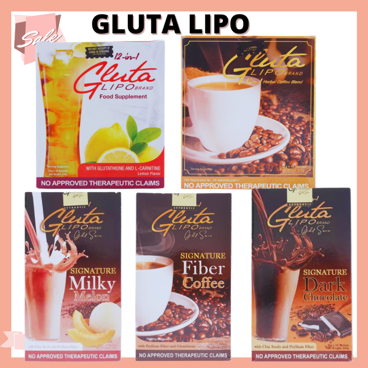 Gluta Lipo Drink 12-in-1 100% Original All Flavors 10 Sachets per Box ...