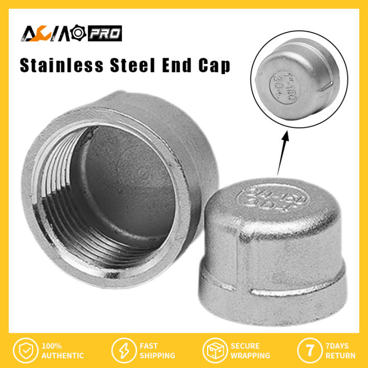 AumoPro 1Pcs STAINLESS STEEL END CAP THREADED NPT 304 1/2" , 3/4" , 1 ...
