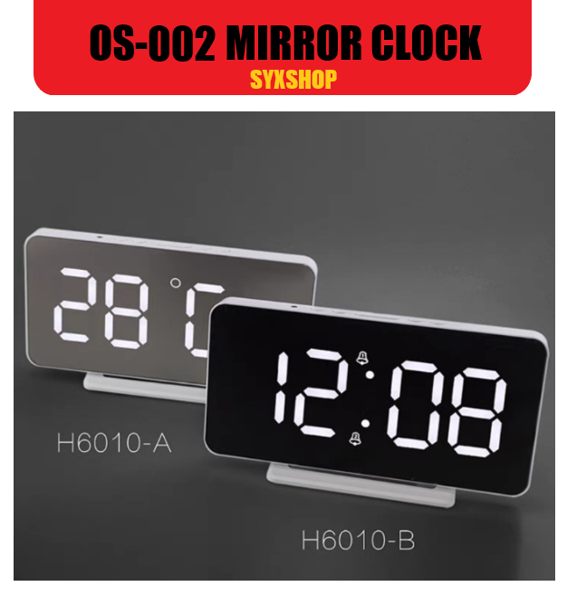 SYX LED Ultra Thin Mirror Alarm Clock OS-002 | Lazada PH