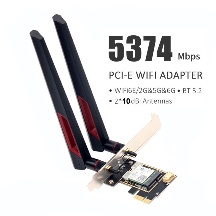 Desktop Wi-Fi 6 Intel AX210 PCIe WiFi Adapter Bluetooth 5.3 3000Mbps ...