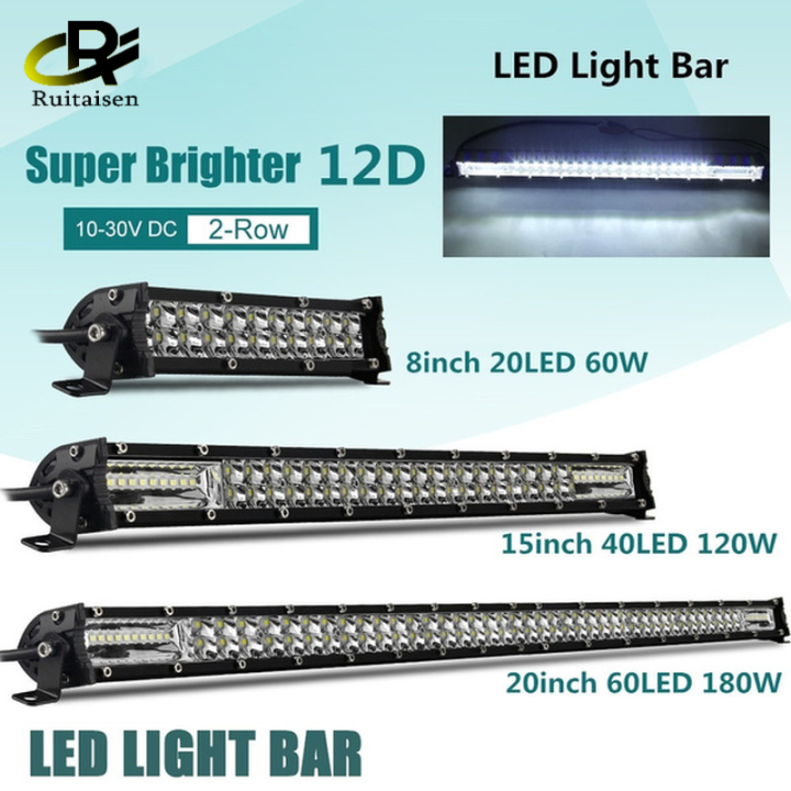 Ultra Slim 8'' 15'' 20'' Led Light Bar 12V 24V Spot Flood Led Bar for ...