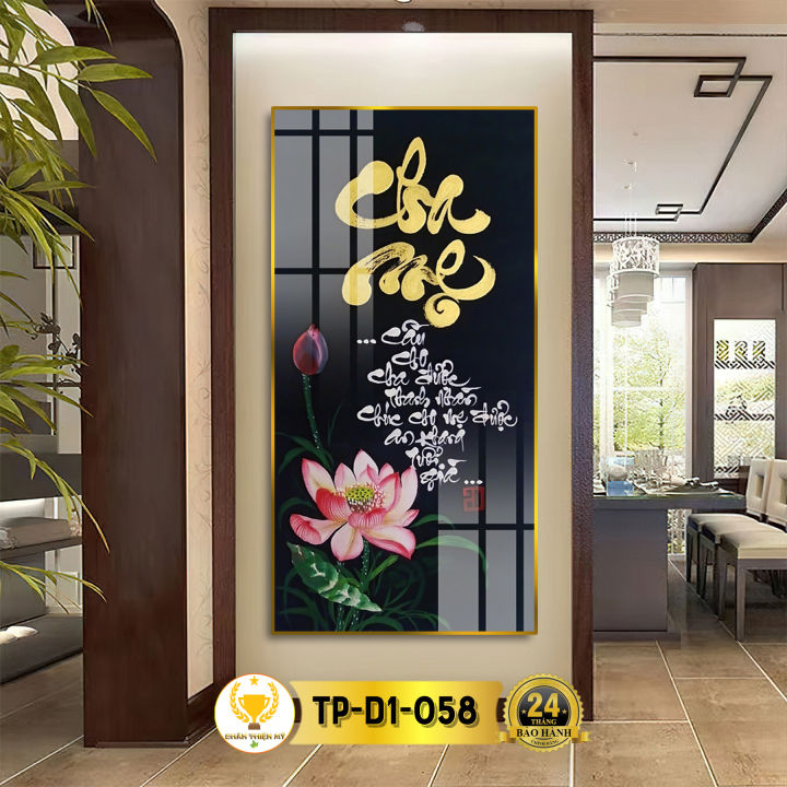 Tranh Treo Tường Decor Chữ Cha Mẹ Thư Pháp Tráng Gương CHÂN THIỆN MỸ ...