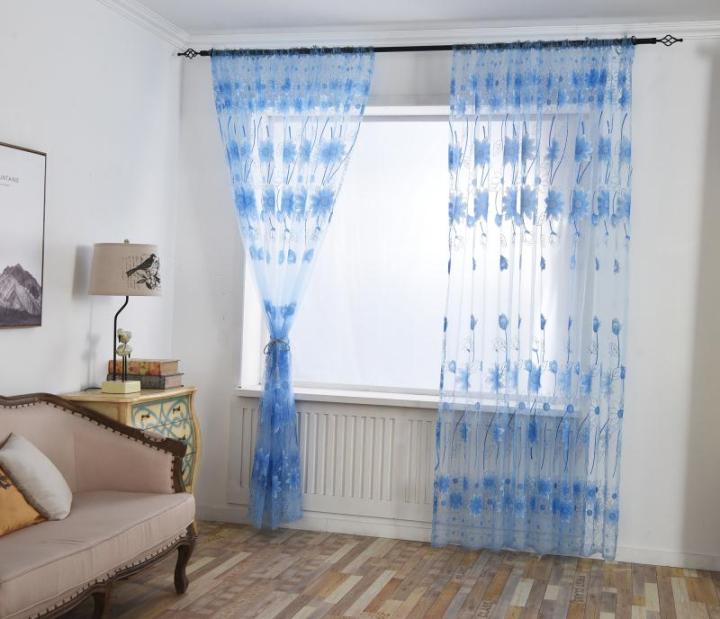 beautiful window curtains Panels sheer sunflower curtain panel home ...