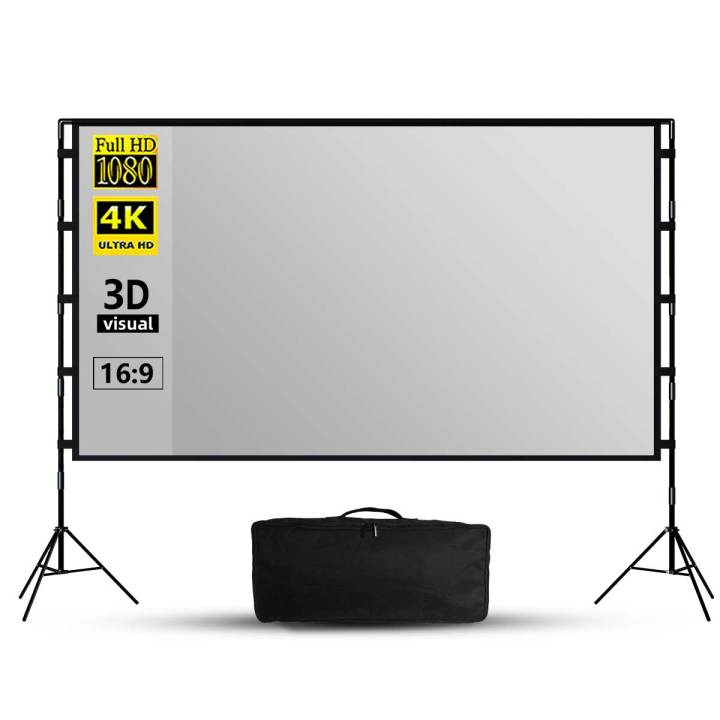 Projector Screen With Stand, Grey Anti-light Screen 84/100/120inch 16:9 ...