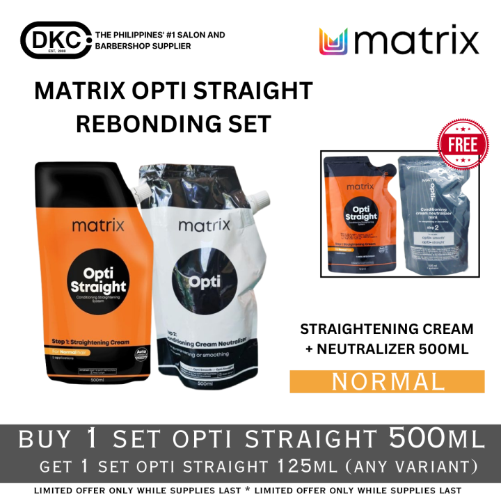 [With Freebie] Matrix Opti Straight Rebond Set For Normal Hair (500ml ...