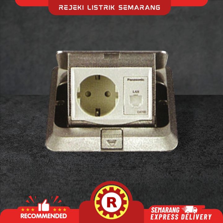STOP KONTAK LANTAI DENGAN PENGAMAN + MODUL DATA CAT5E PANASONIC ...