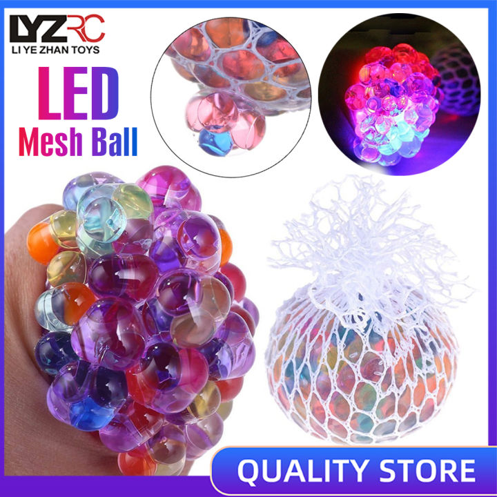 LYZRC Fidget Toys Popit Mesh Ball Stress LED Glowing Grape Toys Anxiety ...