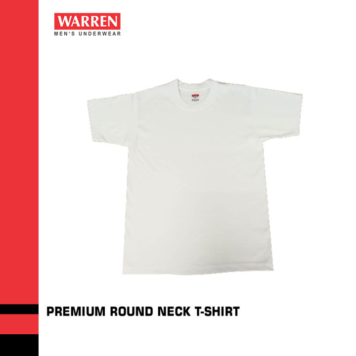 Warren Underwear 1pc Premium Round Neck T-Shirt Cotton Blend (White) 1 ...