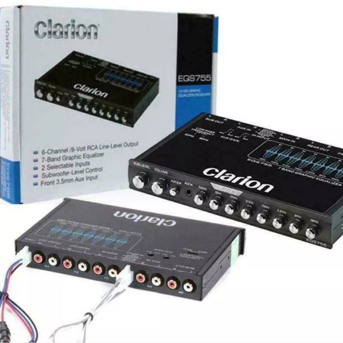 Clarion EQS755 7-Band Car Graphic Equalizer With 3.5mm RCA Aux-input ...
