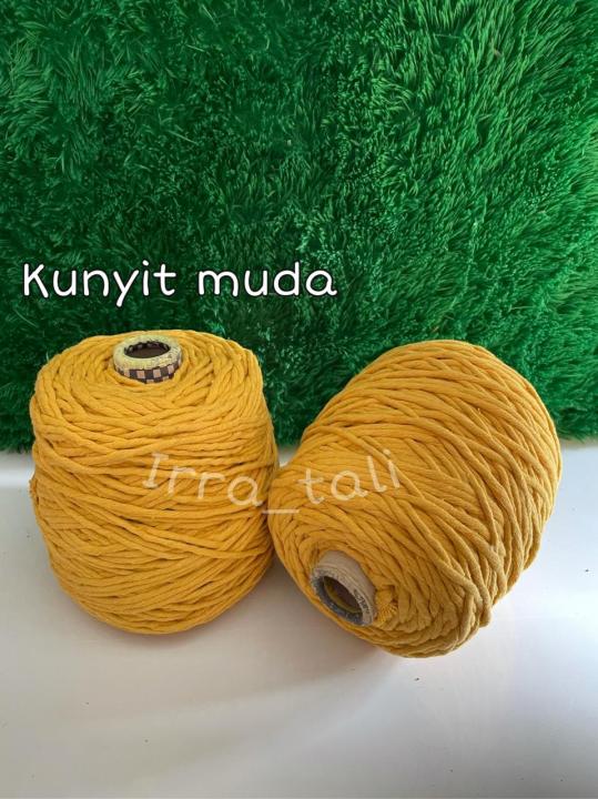 Tali Katun Macrame / Makrame Premium 4 mm 1 Kg Warna Kunyit Muda - ZI ...