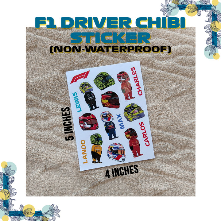 Formula 1 F1 Driver Chibi Sticker Pack (NON WATERPROOF) | Lazada PH