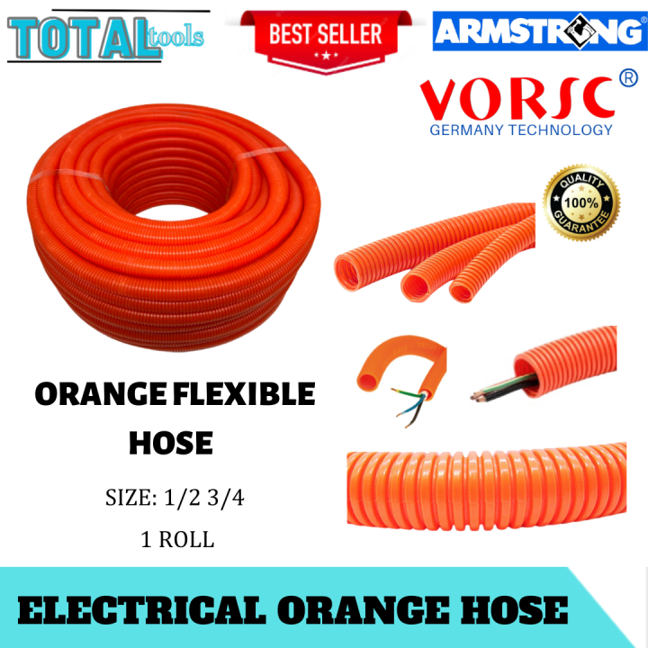 Orange Corrugate Flexible Electrical Hose 1/2, 3/4 | Lazada PH