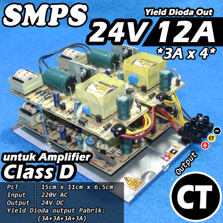 Adaptor SMPS Power Supply 24V 12A, 6A, Class D Kualitas Premium ...