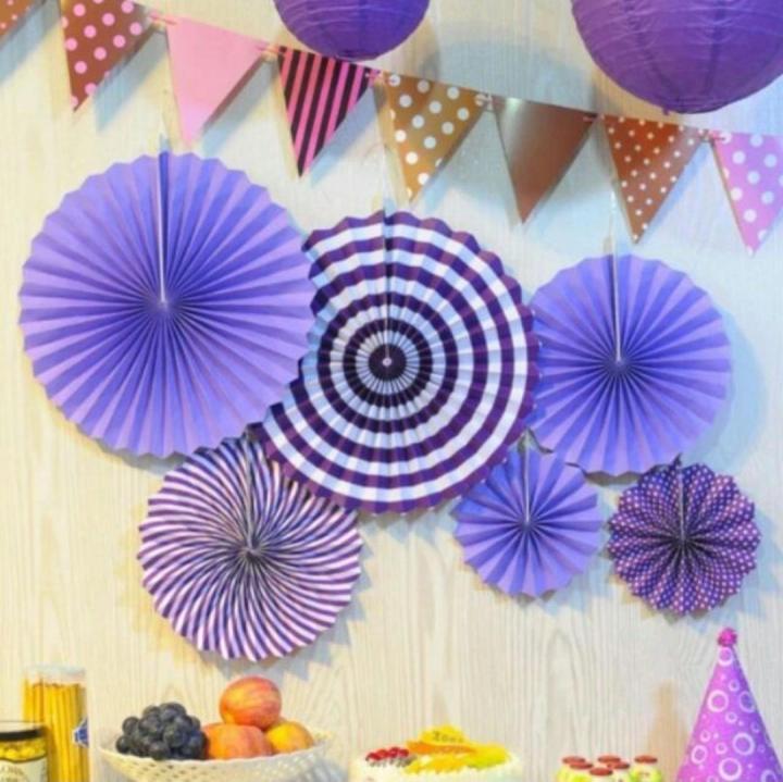 6-in-1 Paper Fan Decoration Party Set sold by Partybuddyph | Lazada PH