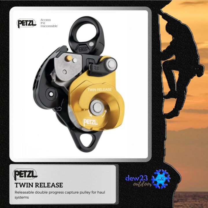 PETZL TWIN RELEASE releasable double progress capture pulley for haul ...