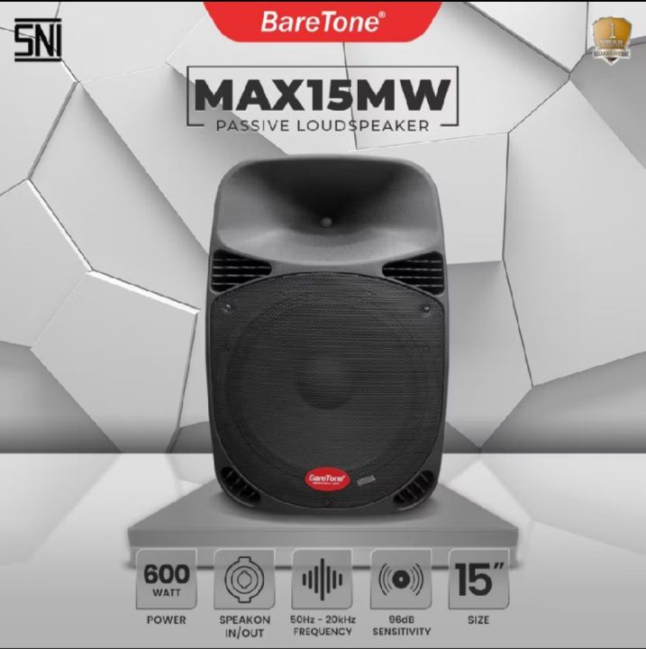 Speaker Passive BARETONE Max 15MW 15 Inch Bluetooth Original | Lazada ...