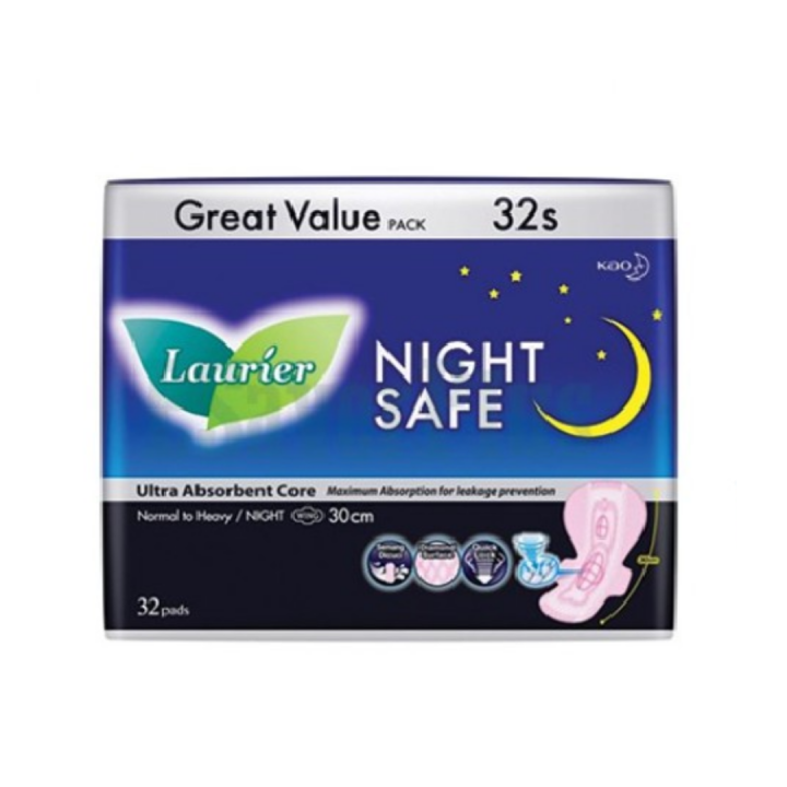 LAURIER NIGHT SAFE WING 30CM (32 PADS ) | Lazada
