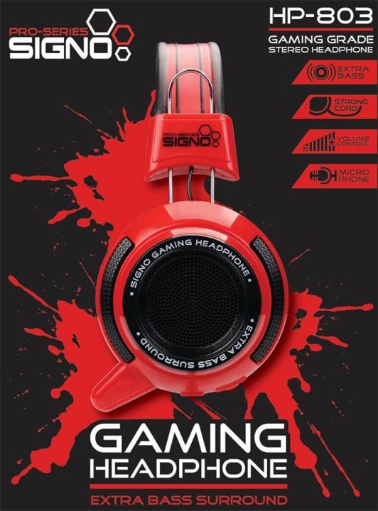 SIGNO HP-803 หูฟัง สำหรับเกมเมอร์ สีแดง | Lazada.co.th