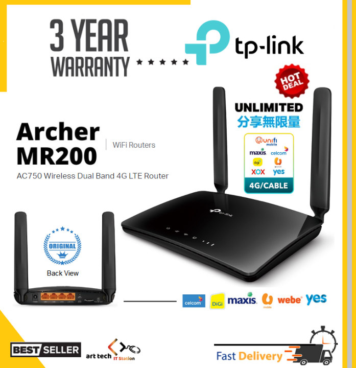 TP-LINK ARCHER MR200 AC750 WIRELESS DUAL BAND 4G LTE ROUTER | TP LINK ...