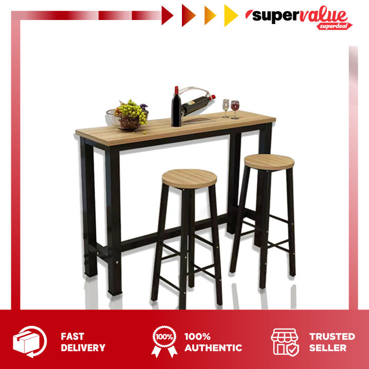 SuperValue Minimally Long Bar Tables Dining Tables with Two chairs ...