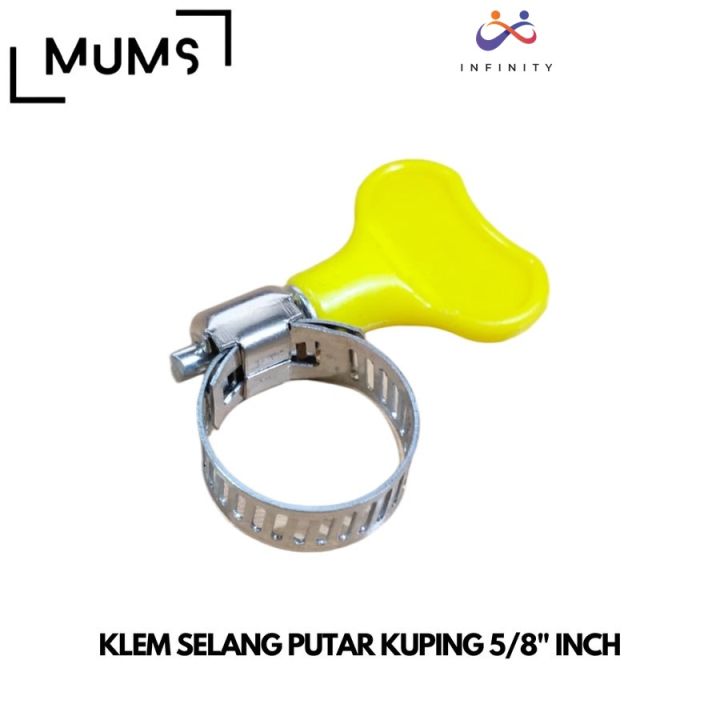 Inf 5 Pcs Klem Selang Air Gas Kuping Putar Hose Clamp Stainless 5 8