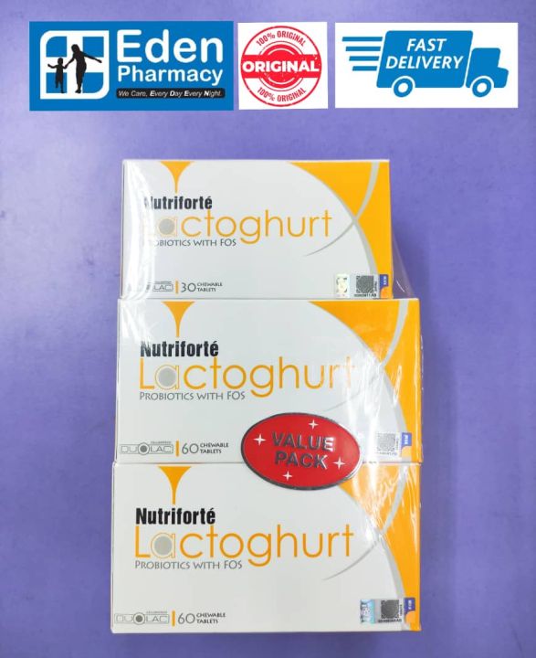 Nutriforte Lactoghurt Probiotics with FOS ( 30's / 60's / 2 x 60's + 30 ...