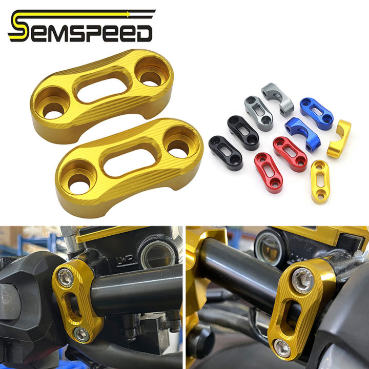 SEMSPEED Motorcycle CNC Handlebar Rearview Base Adapter Kit Mount Mirror Clamp Cover For Honda ...