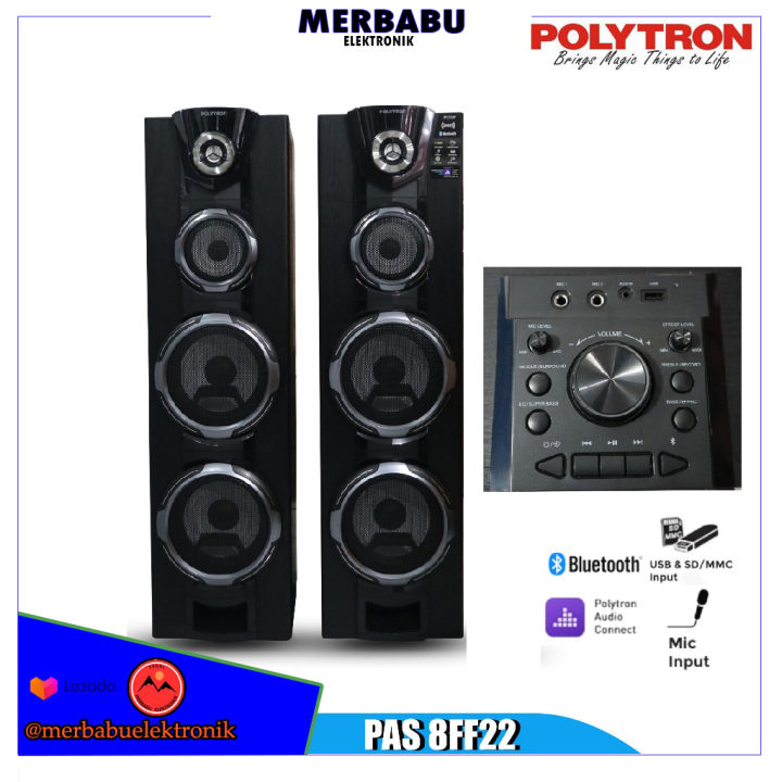 POLYTRON Active Speaker PAS 8FF22 Aktif 8 Inch Bluetooth Speaker ...