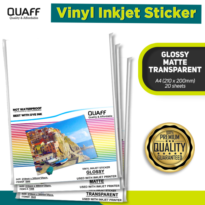 Quali-Products QUAFF Vinyl Inkjet Sticker A4 Size ( Glossy / Matte ...