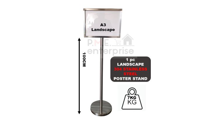 A3 | A4 Poster Stand | Stainless steel display Stand | Signage stand ...