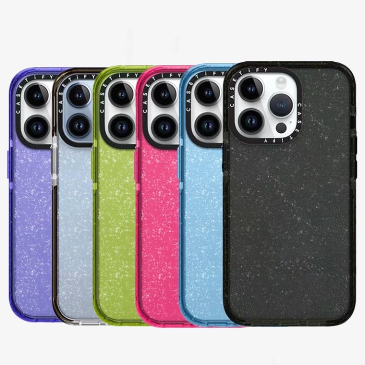 Bling Glitter Casetify Transparent Fluorescent Color Case For iPhone 14 ...