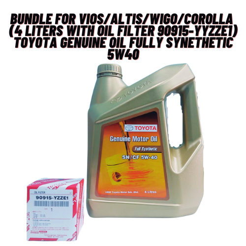 TOYOTA OIL CHANGE BUNDLE FOR VIOS/ALTIS/WIGO/COROLLA (4LTRS TOYOTA ...