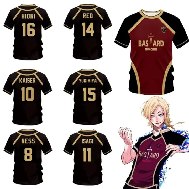 2024Anime Blue Lock Jersey 3D Printed Nagi Soccer T-Shirt Kanak-kanak ...